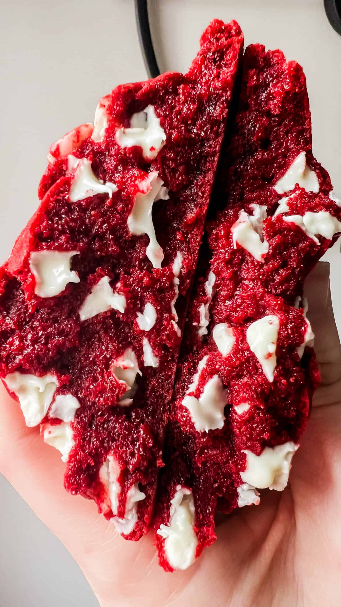 Giant Red Velvet Chocolate Chip Cookies